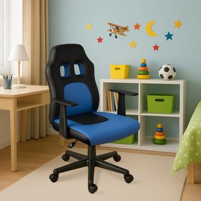 Kinder kancelářská židle Fun – černá/modrá