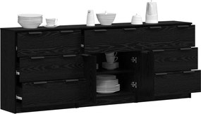 Servírovací skříň 3 ks Černý dub 181 x 30 x 70 cm 3332521