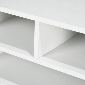 HOMCOM Bílý Organizér na Stůl s 3 Přihrádkami pro Tiskárnu 47 x 40 x 22,5 cm | Aosom