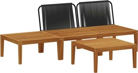 4 ks Masivní akáciové dřevo a provaz Přírodní 3407730