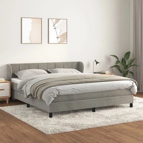Box spring postel s matrací světle šedá 160x200 cm samet 3127499