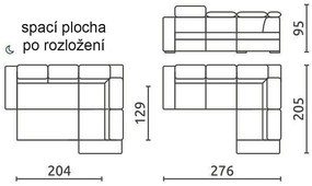 Sedací souprava NEST II | 276x205 cm | rozkládací | VÝBĚR TKANIN a NOŽIČEK