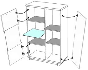 INES | vitrína WIT90 | IN-12 | 90 cm | artisan/černá