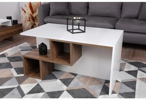 Asir | Konferenční stolek DILAY 52x100 cm hnědá/bílá | AS1404