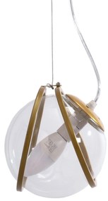 Toolight, závěsné svítidlo 1xE27 APP1089-1CP, zlatá-čirá, OSW-04405
