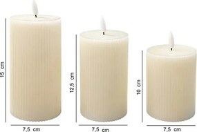 SADA 3x LED Svíčka BRILLO LED/3xAAA krémová + dálkové ovládání