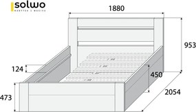 Solwo Design Postel ANGELIKA BOX (BUK, DUB) Materiál: Dub Cink, Barevne provedení: Olej odstín 103/203, Specifikace: 180x200