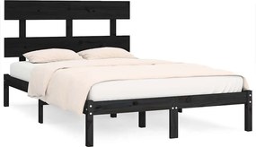 Rám postele černý masivní dřevo 200 x 200 cm 3104697