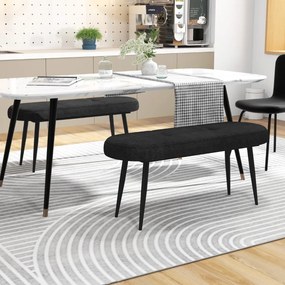 Costway Lavice 113 cm s polštáři a kovovými nohami čalouněná otoman do nosnosti