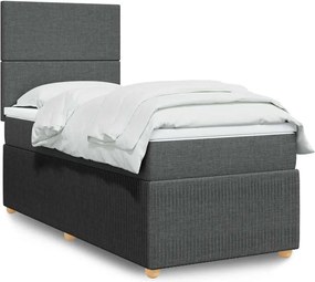Box spring postel s matrací tmavě šedá 100 x 200 cm textil 3291961