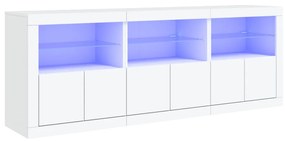 vidaXL Příborník s LED osvětlením bílý 181,5 x 37 x 67 cm