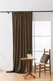 Hnědý zatemňovací závěs VELVET 140x270 cm Zavěšení: Řasící páska