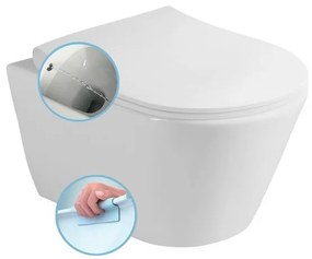 Sapho Avva Závěsné WC Rimless s bidetovou sprškou, bílá 100312