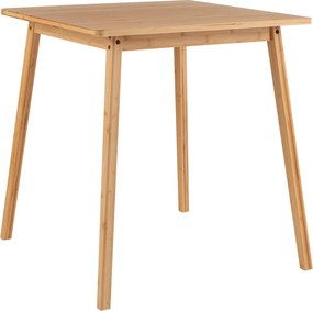 Costway Jídelní stůl z bambusu, čtvercový pro 2-4 osoby – 70 × 70 cm
