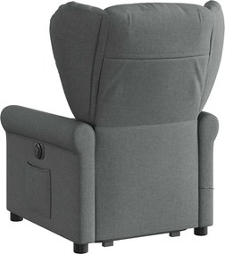 Elektrické zvedací masážní polohovací křeslo tmavě šedé textil 3303405