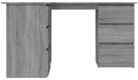 Rohový psací stůl šedý sonoma 145x100x76 cm kompozitní dřevo