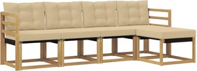 Venkovní pohovková souprava 5 ks Bílá a béžová 3389371