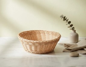 Kulatý košík na pečivo SINO 20x7 cm světle hnědý