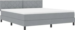Postel s boxspringem s čelo Světle šedá 180 x 200 cm textil 3338783