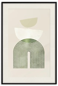 Plakát Abstrakce - zaoblené tvary ve světlých barvách na béžovém pozadí
