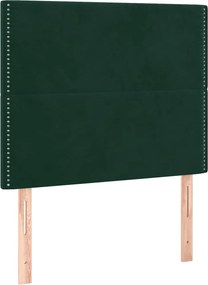 Box spring postel s matrací a LED tmavě zelená 120x200 cm samet 3136056