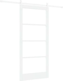 Posuvné dveře 93 x 202 cm Masivní borové dřevo a sklo Bílá 3332428