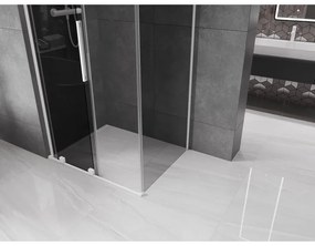 Mexen Velar L, sprchový kout s posuvnými dveřmi 100 x 120 cm, 8mm šedé sklo, bílá matná, 871-100-120-43-20
