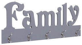 Nástěnný věšák FAMILY šedý 74 x 29,5 cm - Default Title