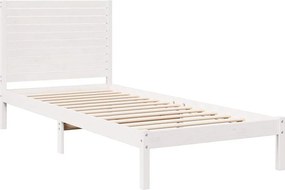 Prodloužený rám postele bez matrace bílý 90 x 210 cm masiv 3309296