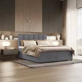 SFAB Kontinentální čalouněná postel VENUS (90x200 cm) Látka Velutto: Šedá (Velutto 18)