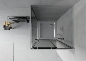 Mexen Rio čtvercový sprchový kout 70 x 70 cm, šedé sklo-chromový profil+ sprchová vanička, 860-070-070-01-40-4010