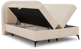 Béžová boxspring postel s úložným prostorem 140x200 cm Ornes – Ropez