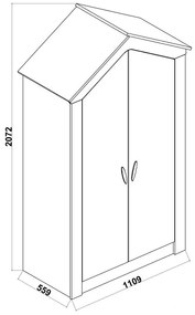 Šatní skříň 2D s osvětlením Boom - dub colorado/šedá