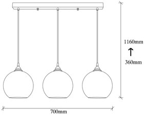 Lustr na lanku GOLD 3xE27/40W/230V