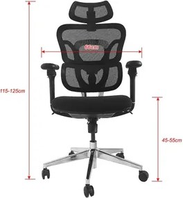 Equip Ergonomická kancelářská židle černá, čalouněný sedák / Kancelářs