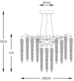 Zuma Line MD3720-1-EGN - Lustr na lanku DIJON 8xG9/3,5W/230V zlatá