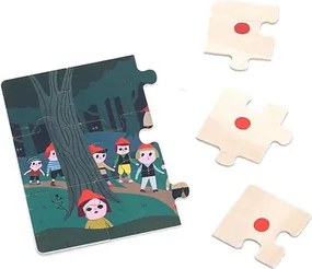 Vilac Dřevěné puzzle O Palečkovi 4 v 1 / od 2 let
