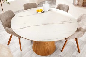 Kulatý jídelní stůl Parthenia 120 cm vzor dub