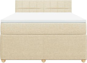 Box spring postel s matrací krémová 140x200 cm textil 3287484
