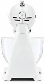 SMEG 50's Retro Style kuchyňský robot se skleněnou miskou 4,8 l bílý, SMF13WHEU