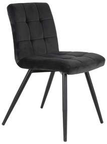 Sametová tmavě šedá jídelní židle OLIVE - 44*82*50 cm