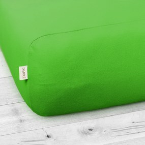 Jersey prostěradlo tmavě žlutozelené na výšku matrace do 20 cm Velikost: 90 x 220