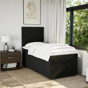 Box spring postel s matrací černá 90x200 cm textil 3291553