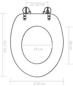 WC sedátko s funkcí pomalého sklápění MDF motiv oblázků - Default Title