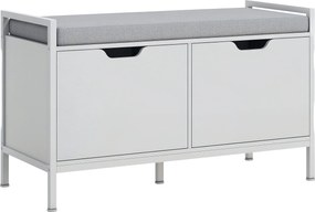 HOMCOM Lavice na boty se sedákem s odnímatelným polstrováním pro 4 páry bot - 84x35x50 cm Bílá | Aosom