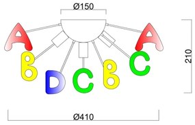 Brilagi - Přisazený lustr KINDER 5xE14/40W/230V pestrobarevná