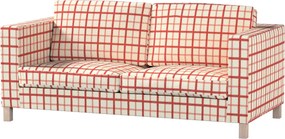 Potah na pohovku IKEA  Karlanda rozkládací, krátký barva červená látka vzorované