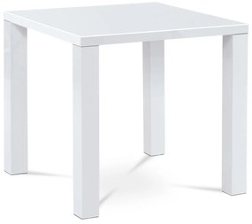 Autronic - Jídelní stůl 80x80x76 cm, vysoký lesk bílý - AT-3005 WT
