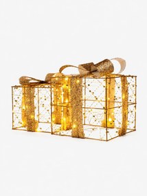Sinsay - Vánoční LED dekorace ve tvaru dárků 2 pack - zlatá