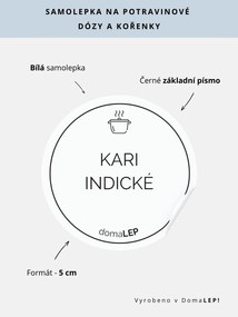 Samolepka na kořenky KARI INDICKÉ bílá 5 cm základní písmo